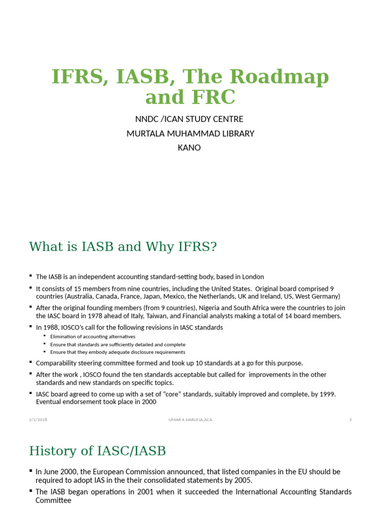 UPDATED IFRS, IASB, The Roadmap and FRC 25.7.2025 - LECTURE SLIDE | PDF ...