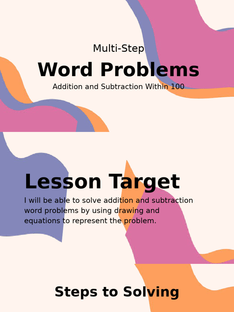 Multi-Step Addition & Subtraction Word Problems | PDF