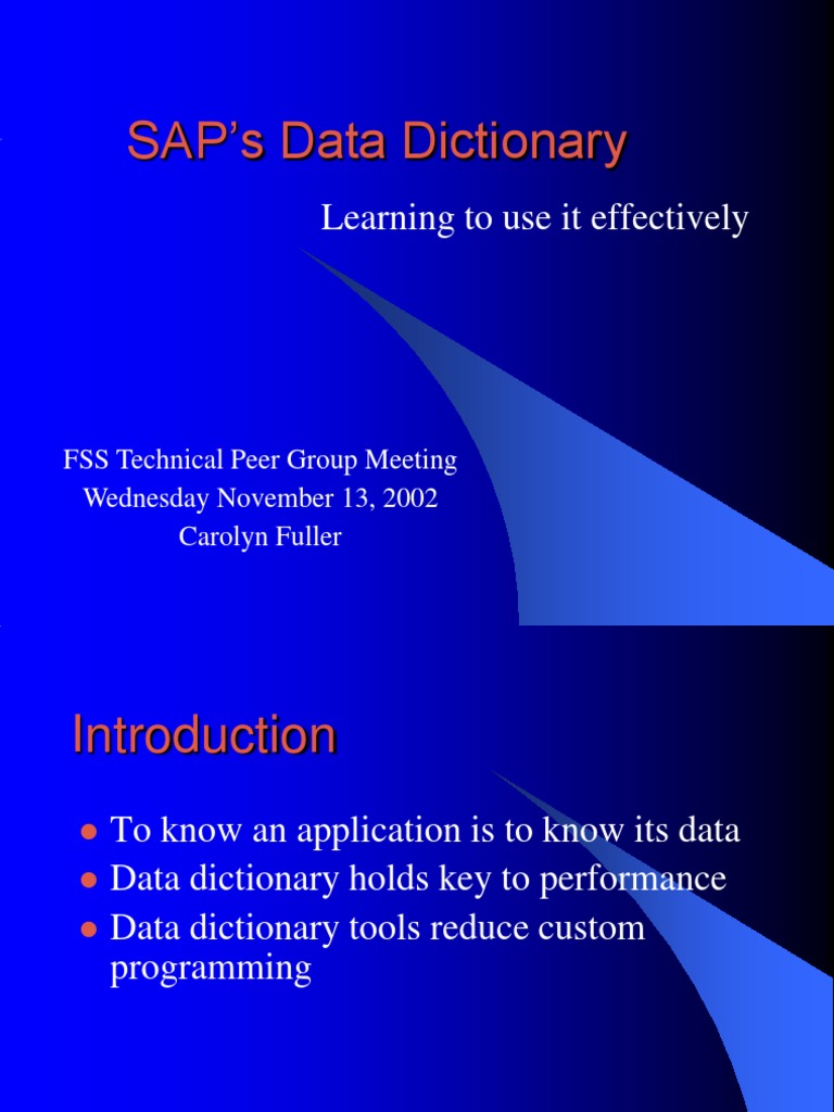SAP's Data Dictionary: Learning To Use It Effectively | PDF | Database ...