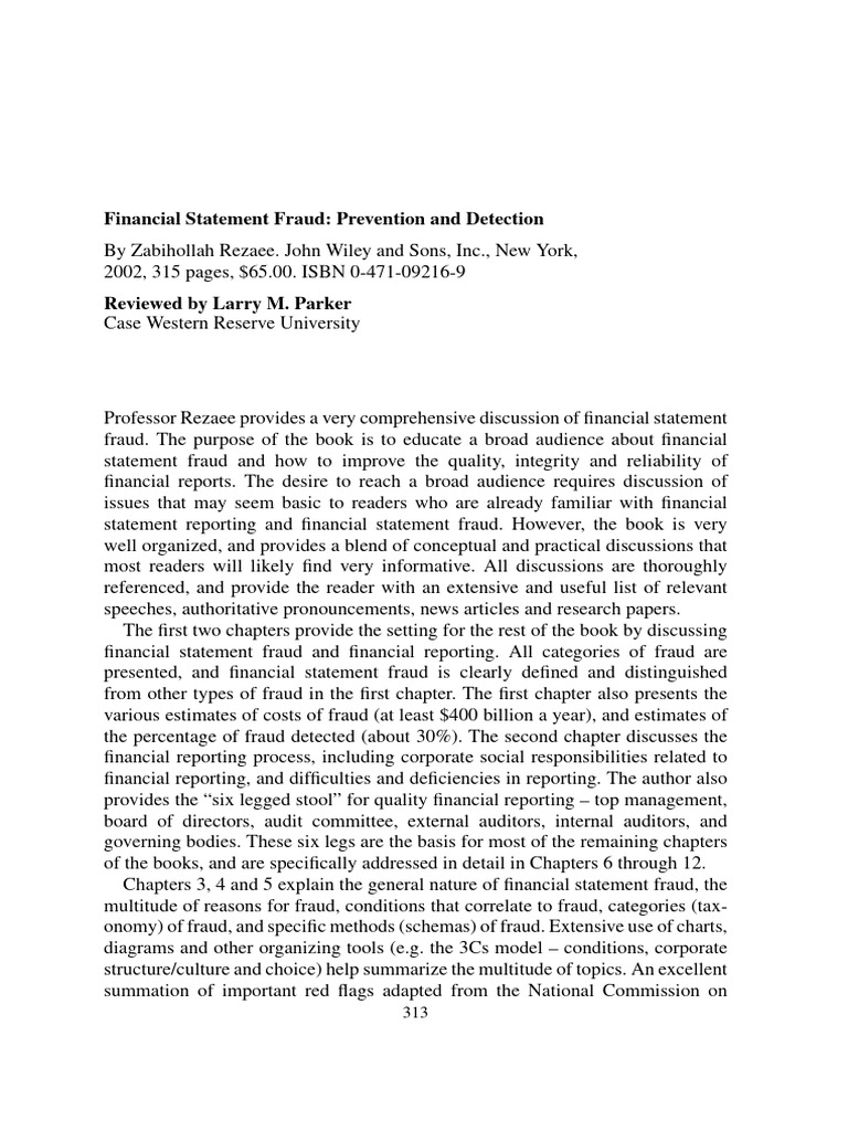 Understanding Financial Statement Fraud | PDF | Audit | Business