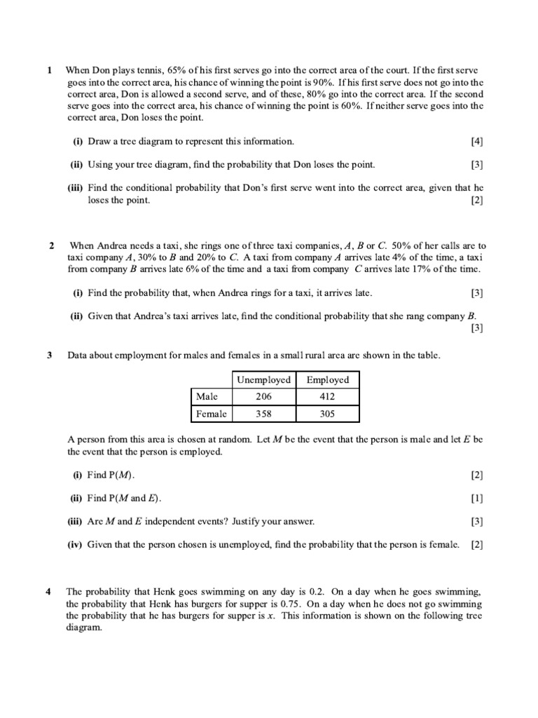 Probability Worksheet | PDF
