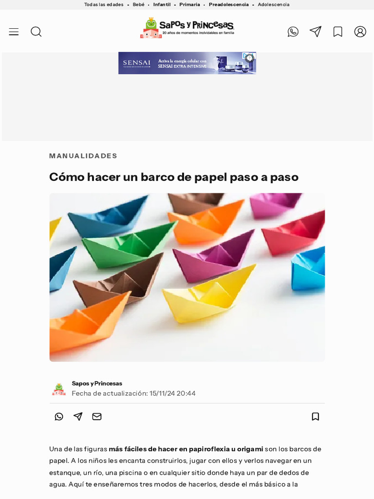 Cómo hacer un barco de papel fácil | PDF | Origami