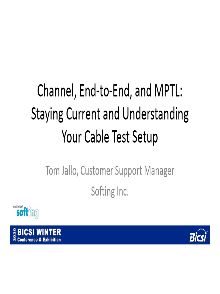 Channel, End-To-End, and MPTL | PDF | Electrical Connector | Network ...