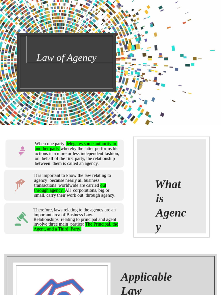 1 Business Law BBA Law of Agency | PDF | Law Of Agency | Indemnity