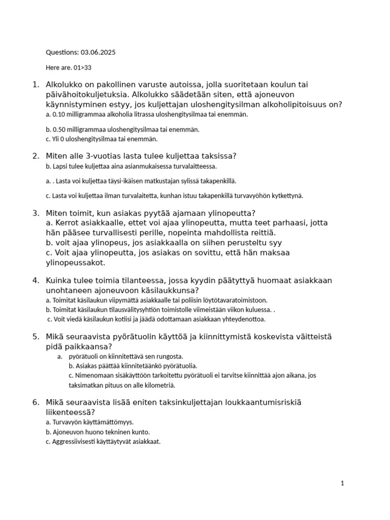 Questions - VE6 | PDF