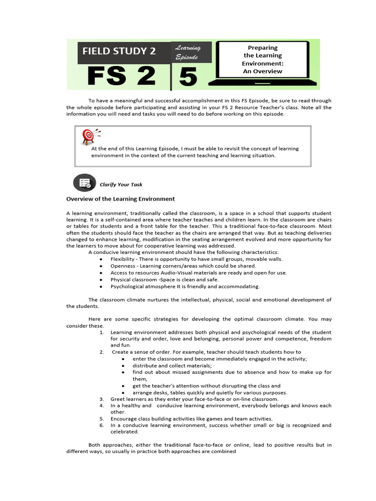 Fs2 Episode 5 Cutin | PDF | Learning | Classroom