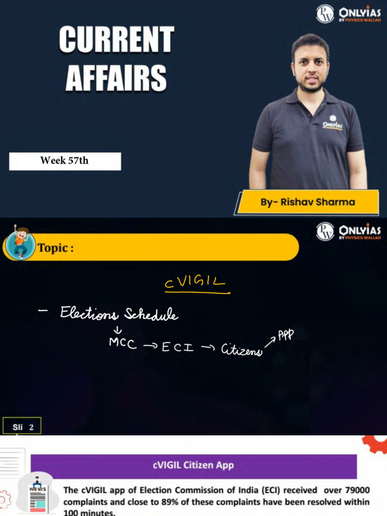 Current Affairs - APRIL Class Notes (Week 57th) | PDF