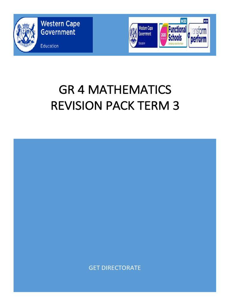 Grade 4 Mathematics Revision Pack | PDF | Area | Shape
