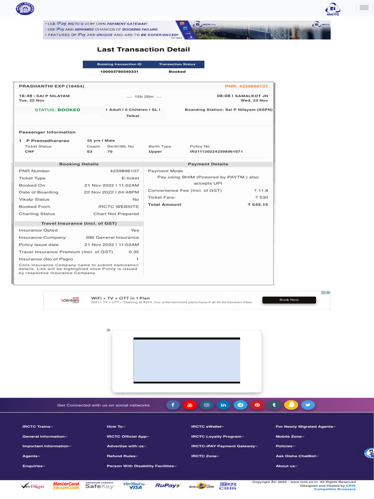 IRCTC Next Generation ETicketing System | PDF | Banking Technology ...