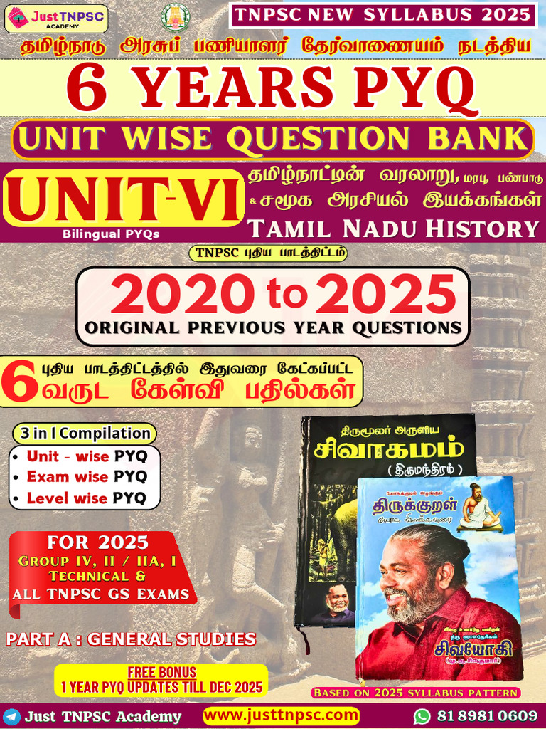 UNIT-6 - 2020-2025 - 6 Years PYQ - TNPSC - JTA | PDF