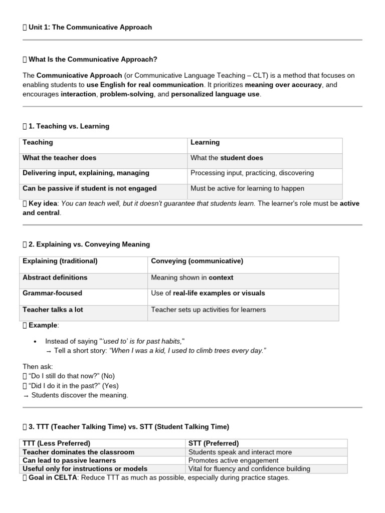 1 - The Communicative Approach | PDF | Human Communication | Pedagogy