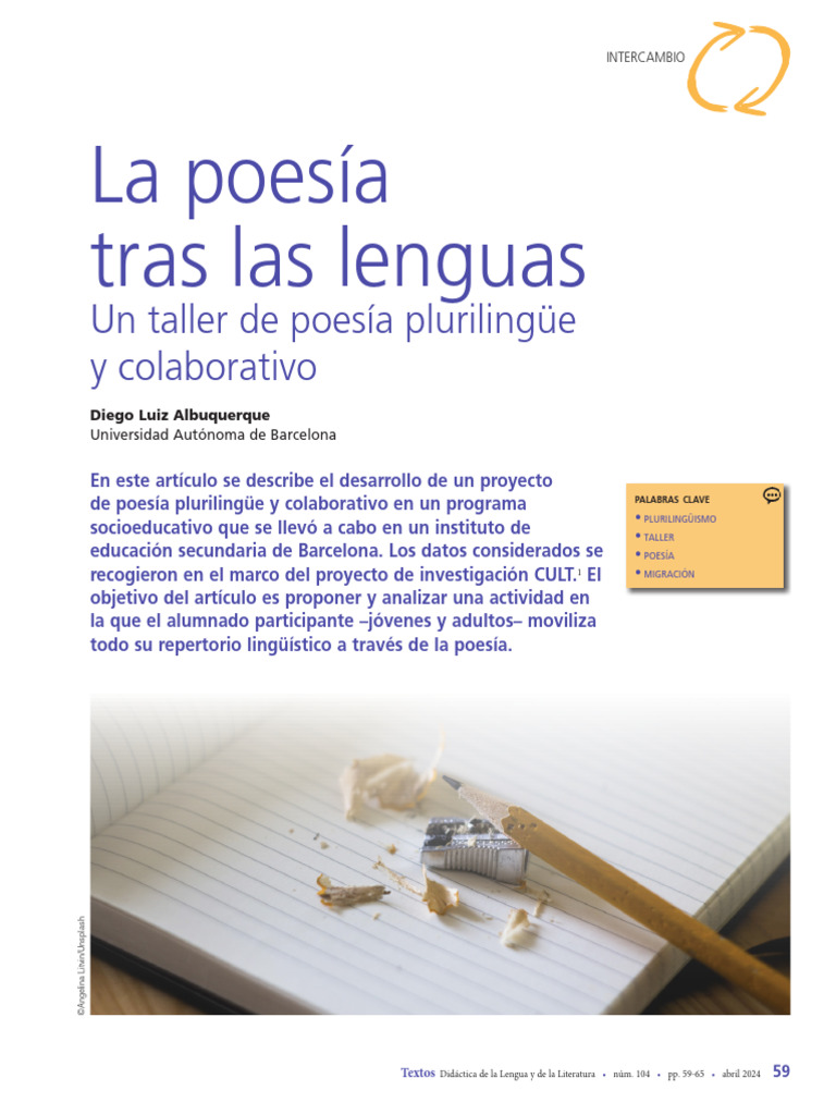 La Poesía Tras Las Lenguas | PDF | Enseñando | Lengua española
