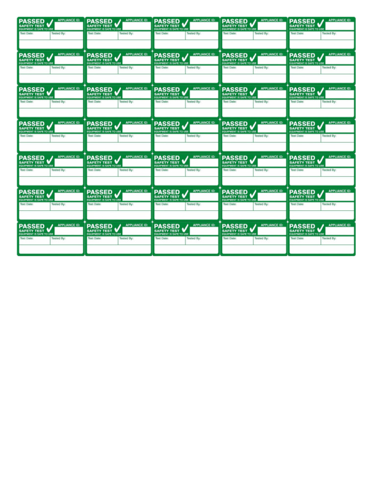 Electrical Inspection Tags | PDF