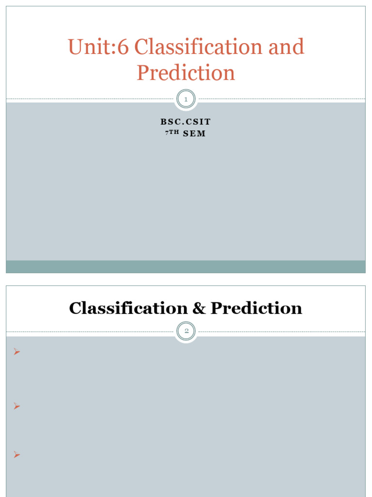 Unit 6 Classification and Prediction | PDF | Statistical Classification | Bayesian Inference