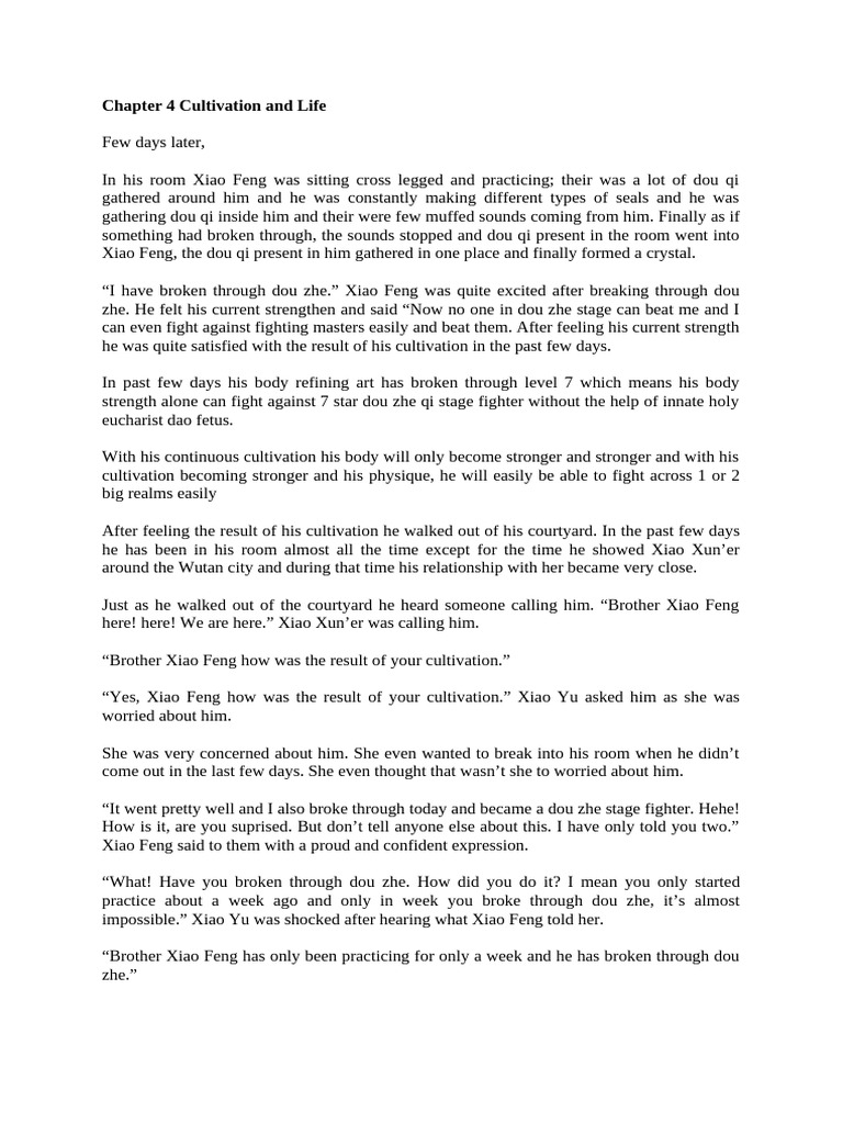 Xiao Feng's Breakthrough and Bonding | PDF