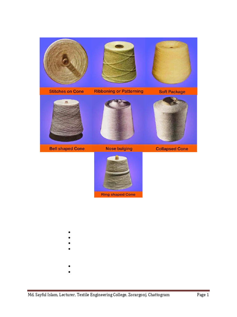 Winding Defects in Textile Engineering | PDF | Spindle (Textiles ...