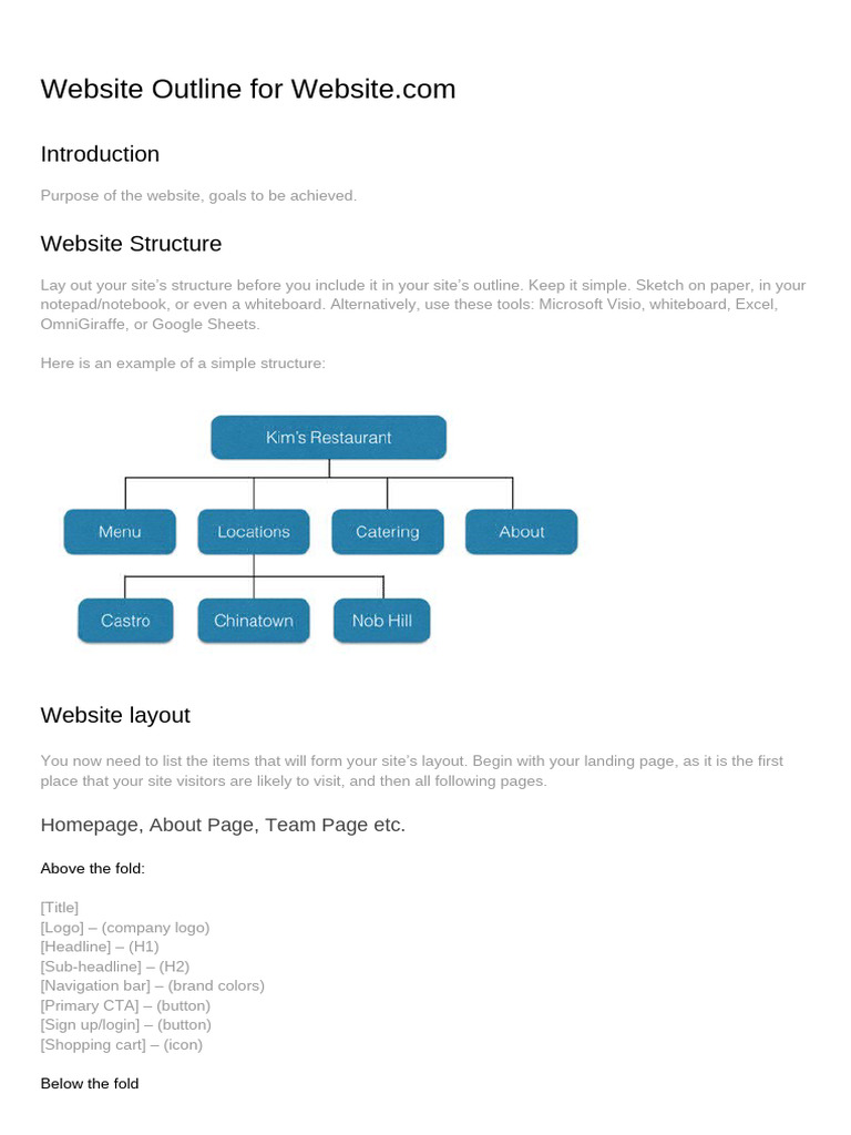 SEOptimer Website Outline Template | PDF