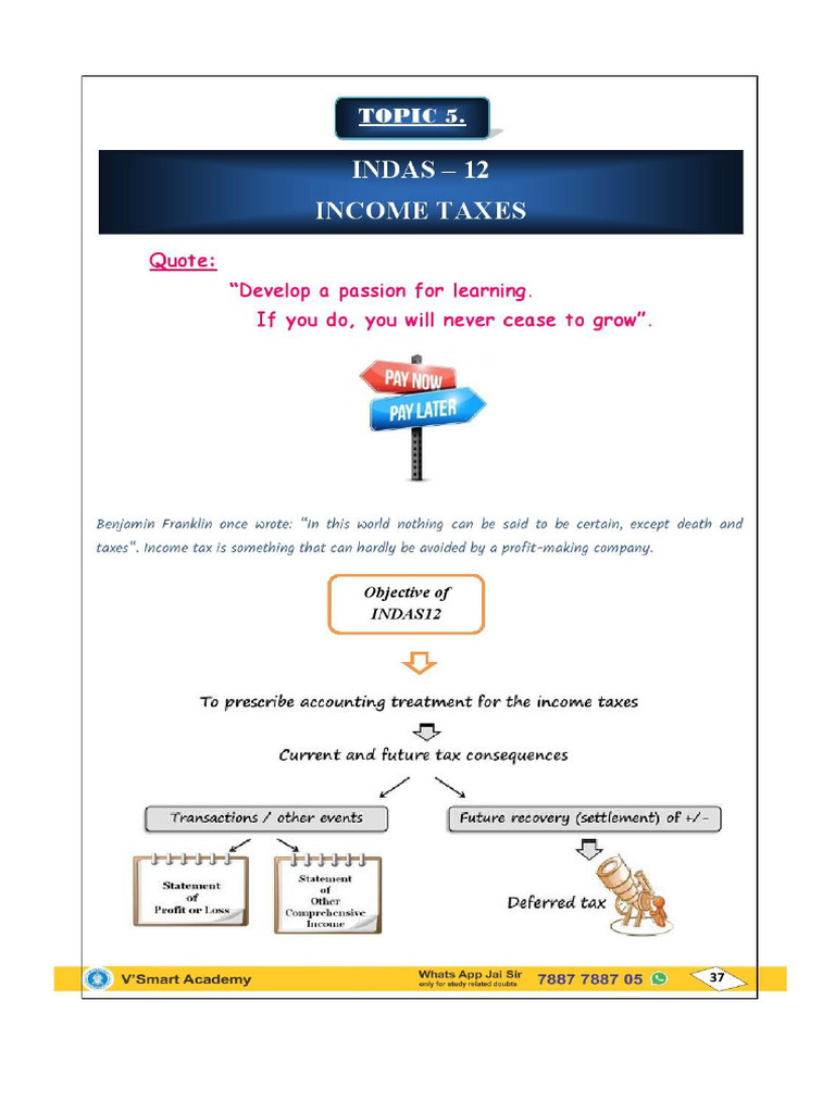 INDAS 12 Final | PDF