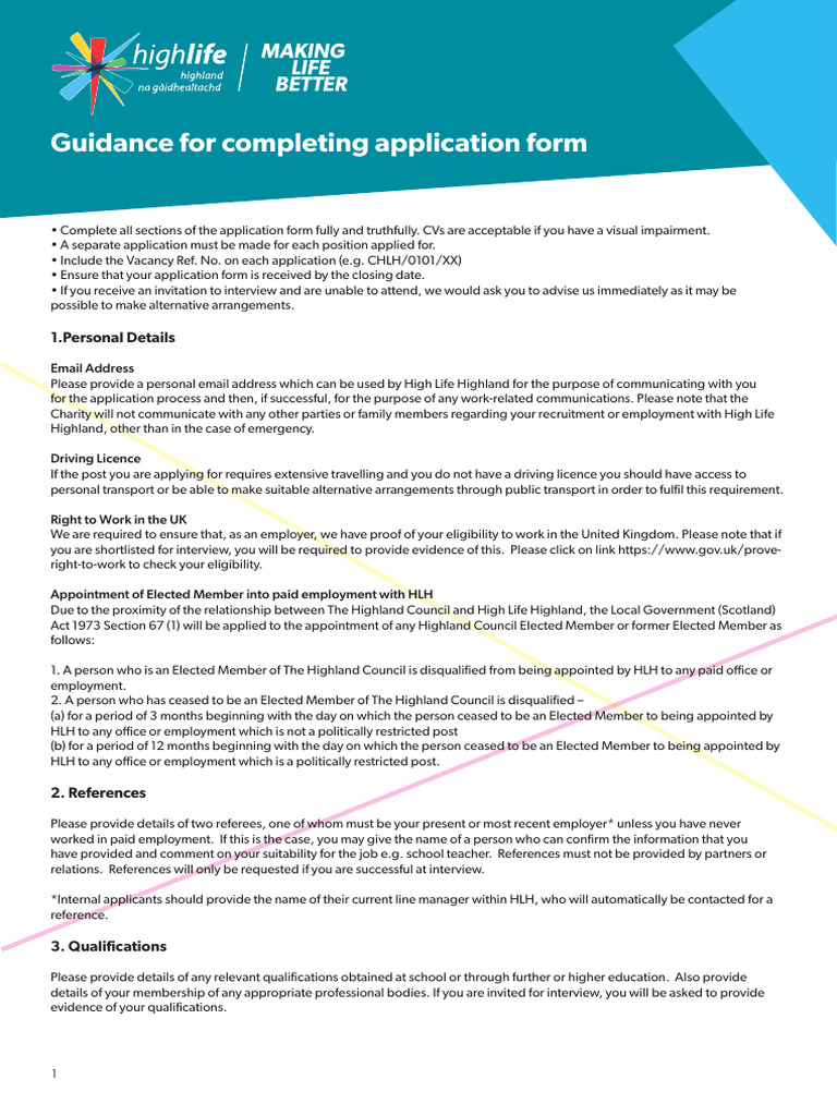Application Form Completion Guide | PDF | Employment