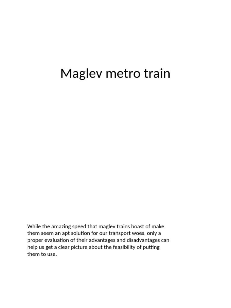 Maglev Metro Train 2 | PDF