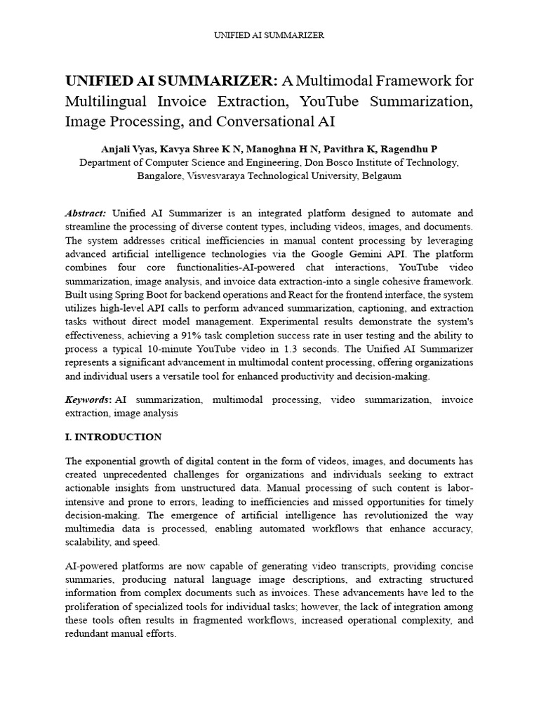 Unified Ai Summarizer - Springer | PDF | Artificial Intelligence | Intelligence (AI) & Semantics