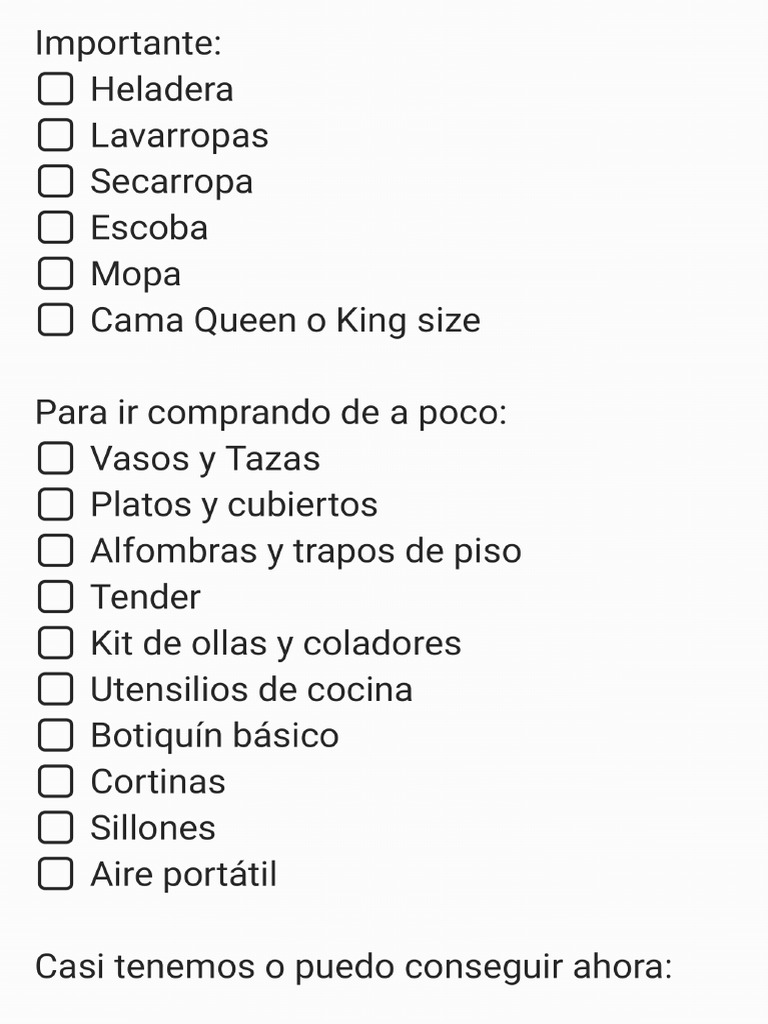Lista Cosas (A Modificar) | PDF