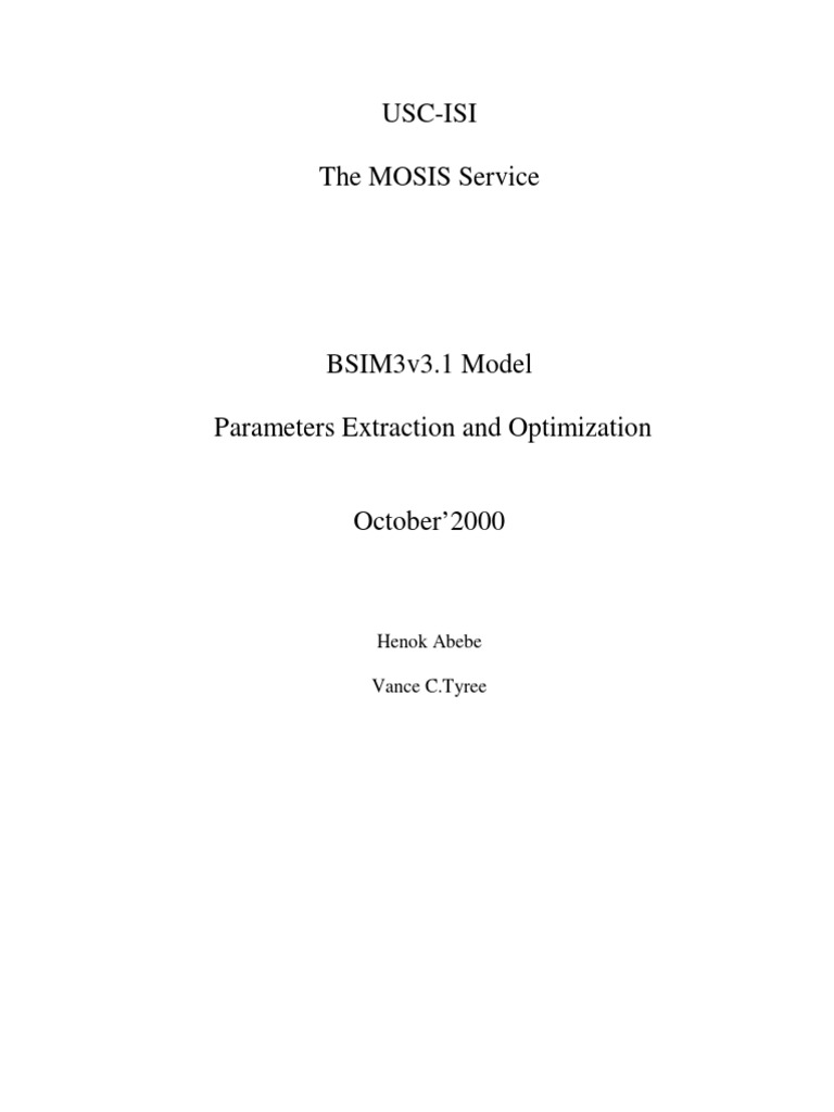 BSIM3v3.1 Model Parameters Extraction and Optimization | PDF | Field Effect Transistor | Electricity