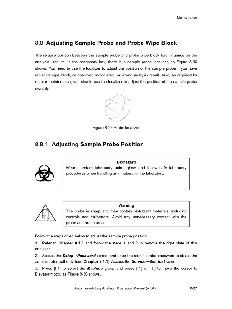 Adjust The Sample Probe For BC2800 | PDF | Chess Theory | Chess