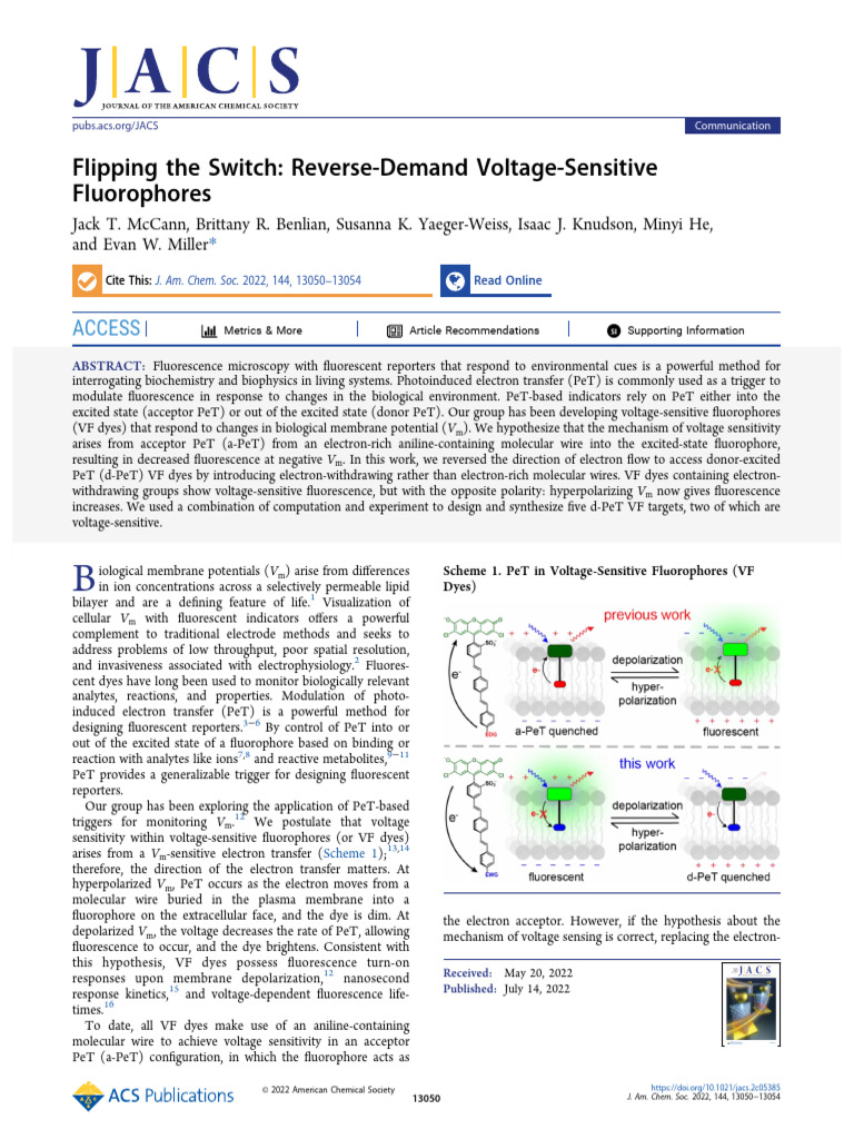 Miller Voltage Sensors 2 | PDF | Fluorophore | Fluorescence