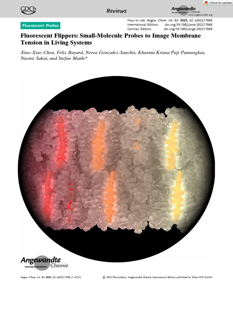 Fluorescent Probes for Membrane Tension | PDF | Cell Membrane | Aldehyde