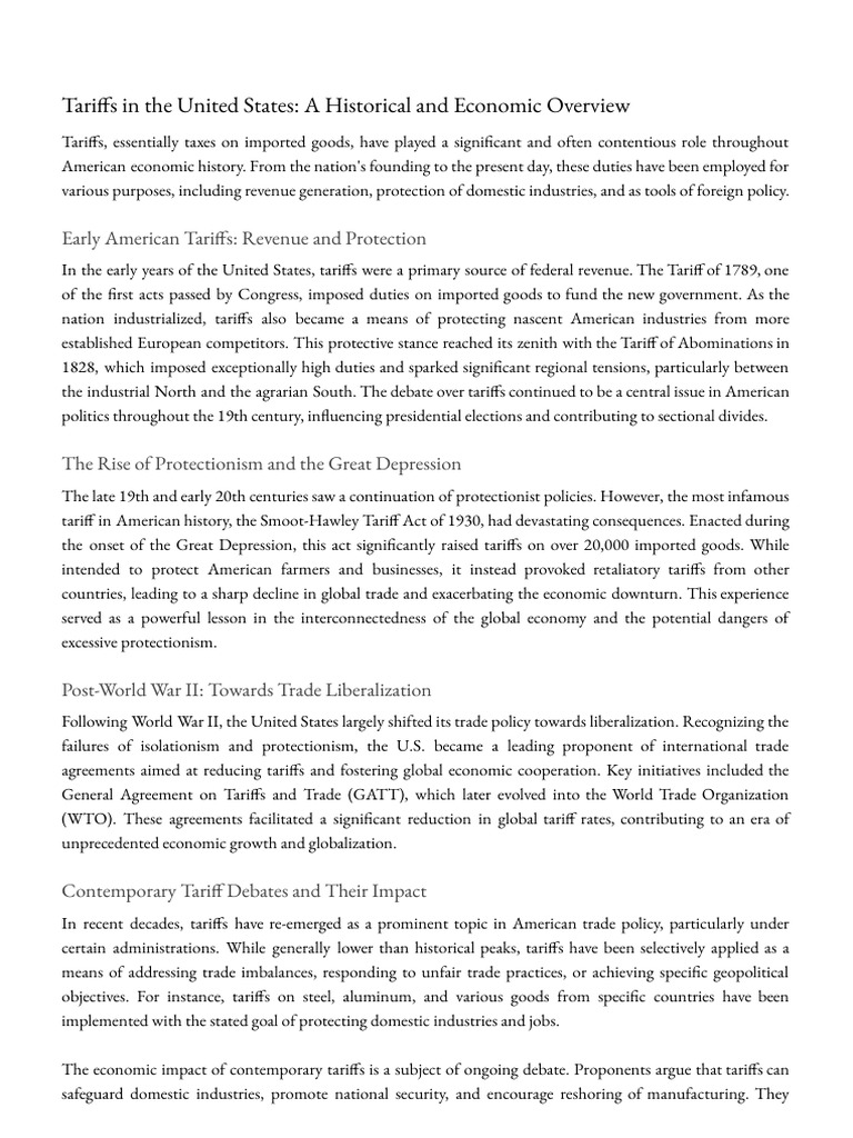 U.S. Tariffs: History and Economic Impact | PDF | Tariff | Protectionism