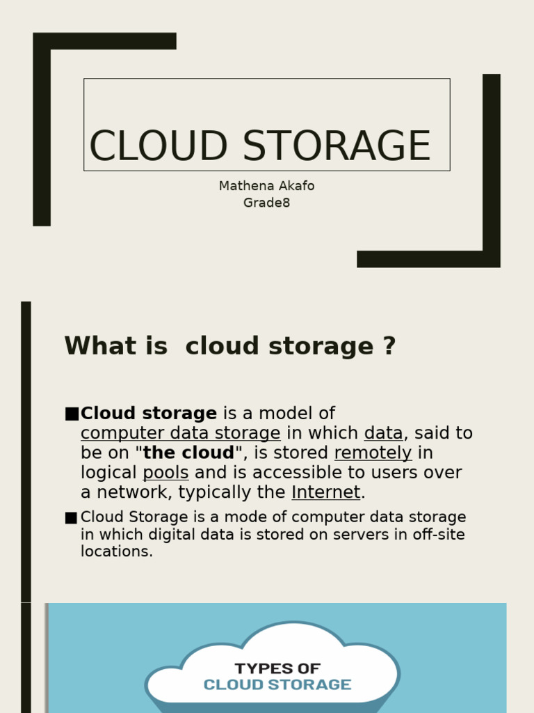 Cloud Storage - Mathena Akafo | PDF