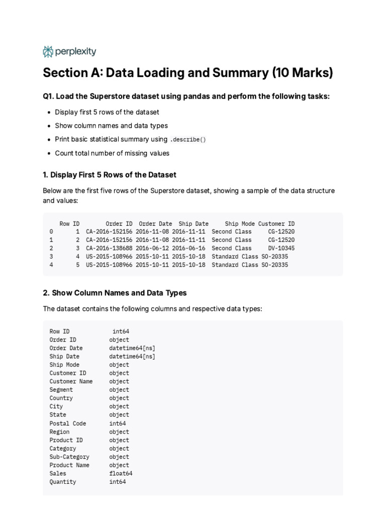 Superstore Dataset Overview and Analysis | PDF | Data Set | Mean
