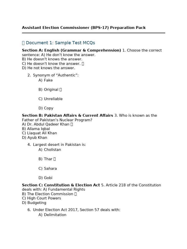 Assistant Election Commissioner Prep | PDF | Political Corruption ...