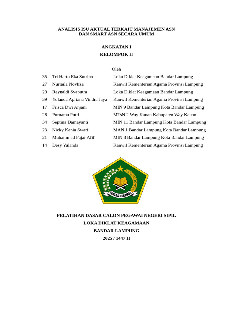 Analisis Isu Manajemen ASN Lengkap | PDF