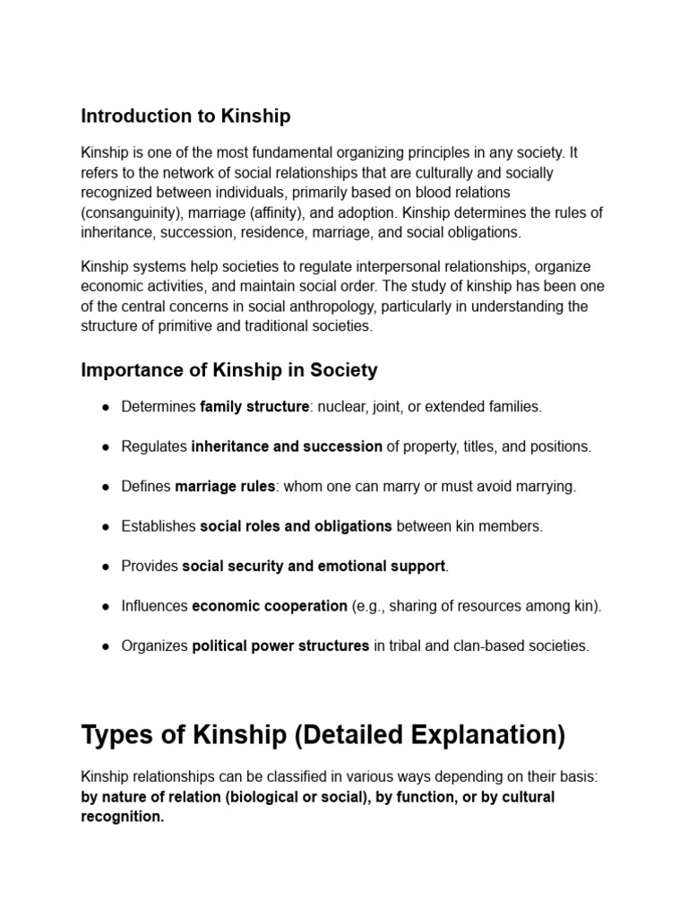 Sociology Unit 1 Adn 2 Abc | PDF | Kinship | Family