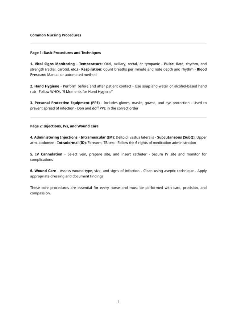 Nursing Procedures | PDF