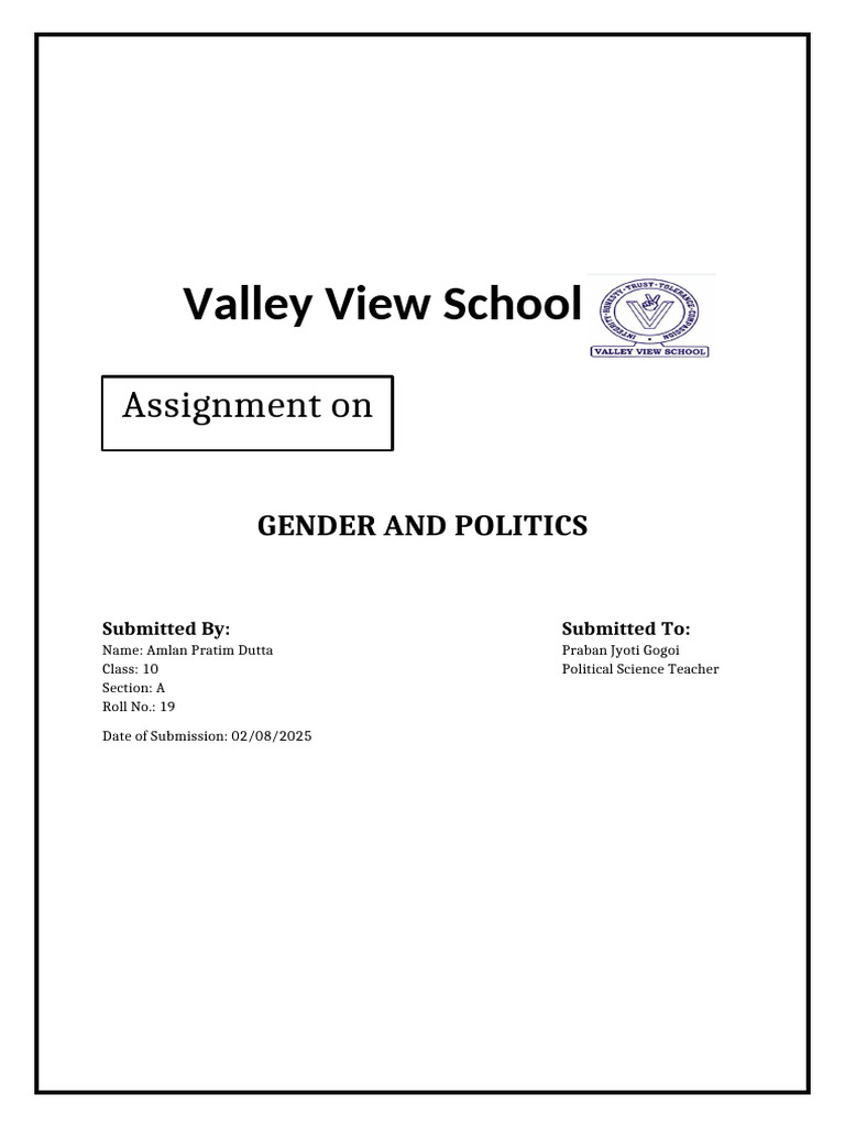 Gender and Politics Cover Page | PDF