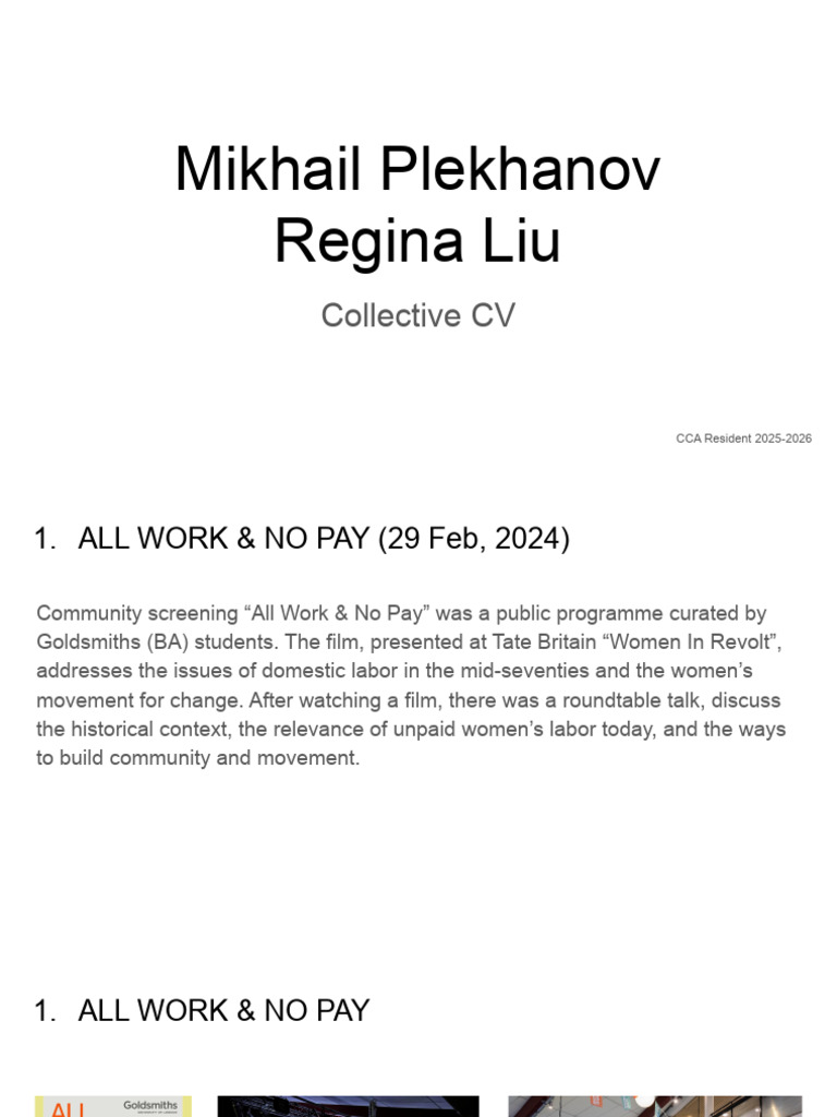 Mikhale&Regina - Collective CV - 240725 | PDF