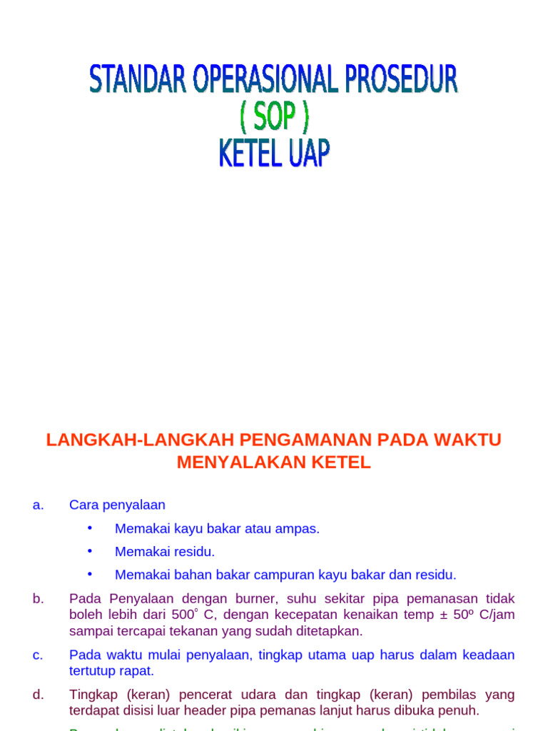 PP SOP Boiler | PDF
