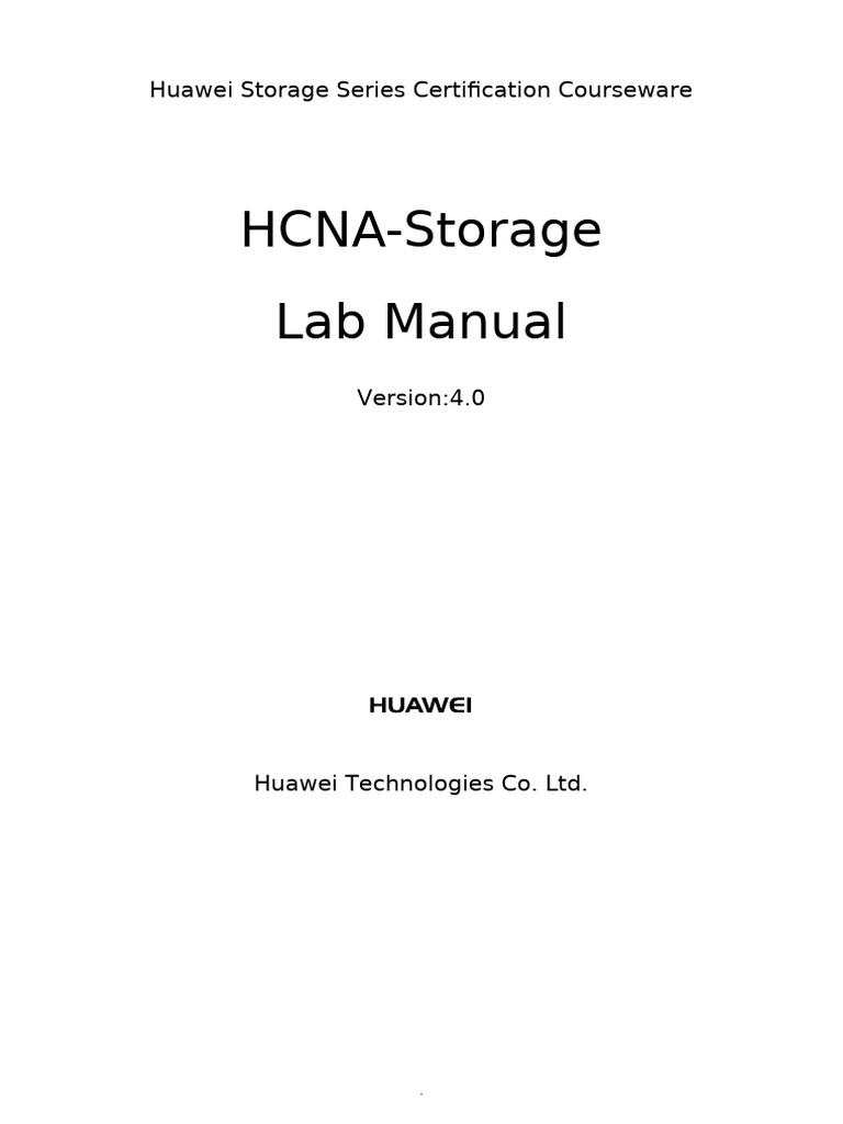 HCNA-Storage V4.0 Lab Manual | PDF | Microsoft Windows | Software
