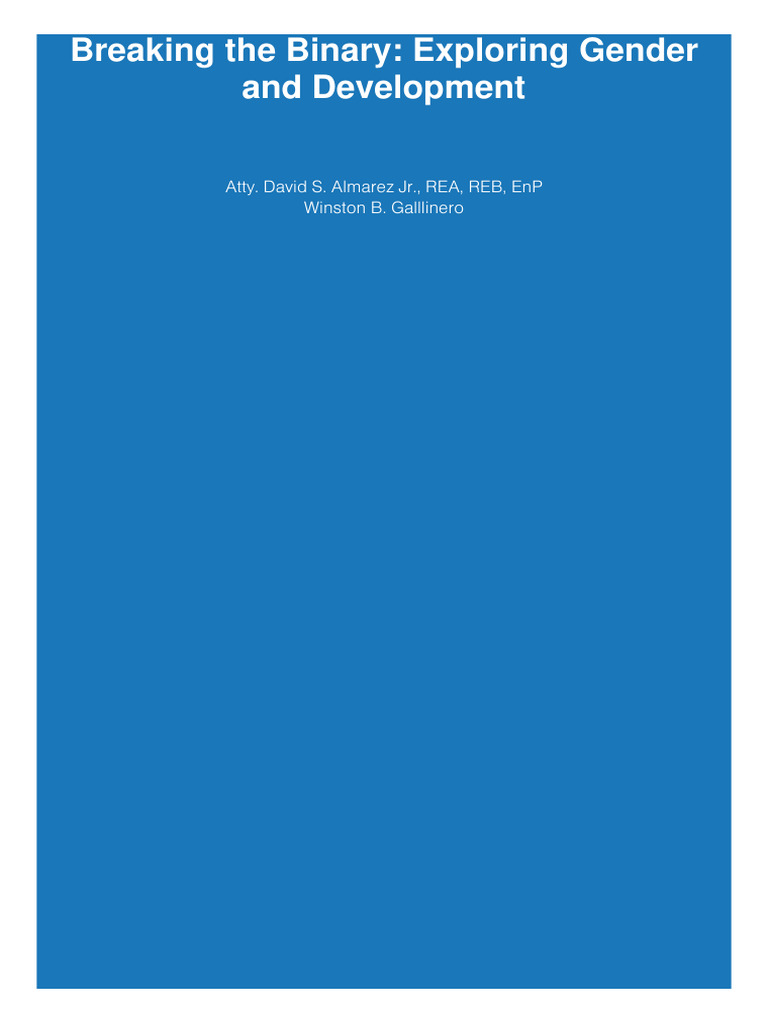 Breaking The Binary - Exploring Gender and Development | PDF | Sexual ...