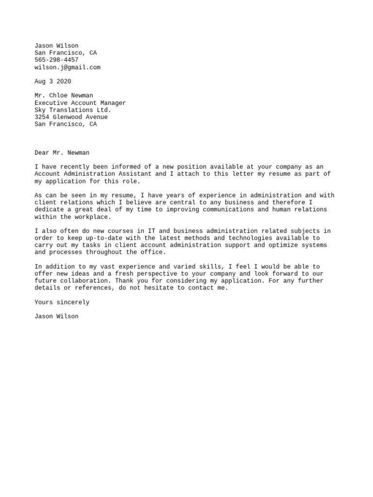 Untitled Cover Letter | PDF