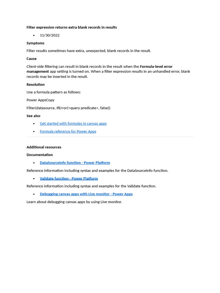 Fixing Extra Blank Records in Filters | PDF