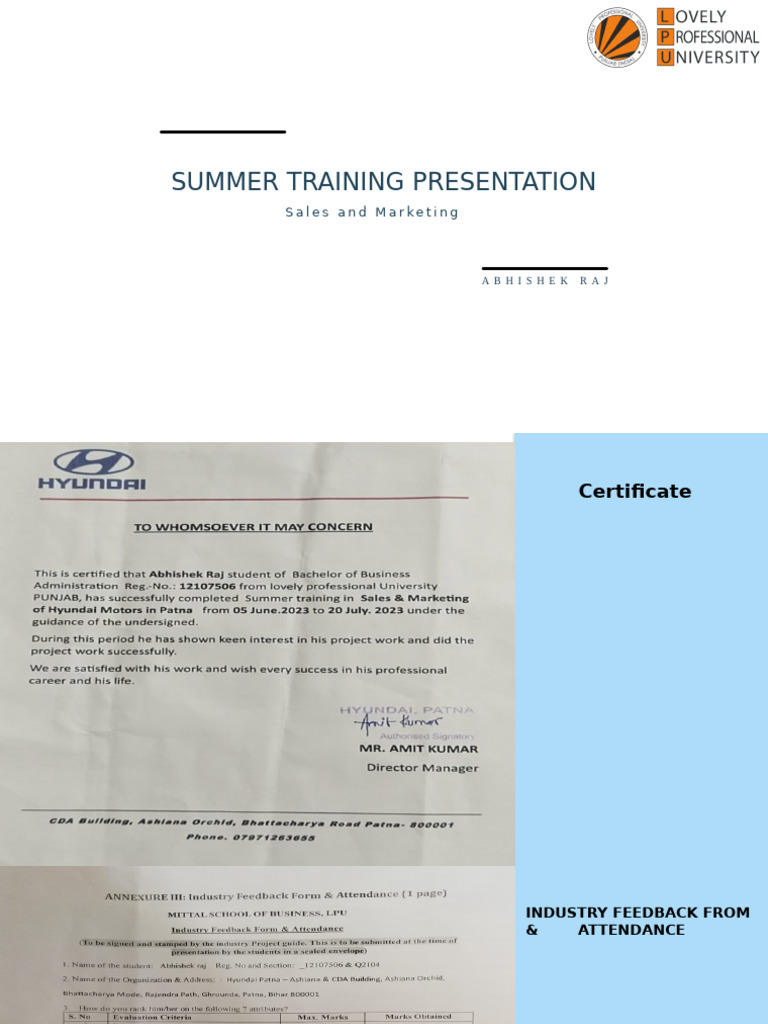 Summer Training | PDF | Marketing | Marketing Research