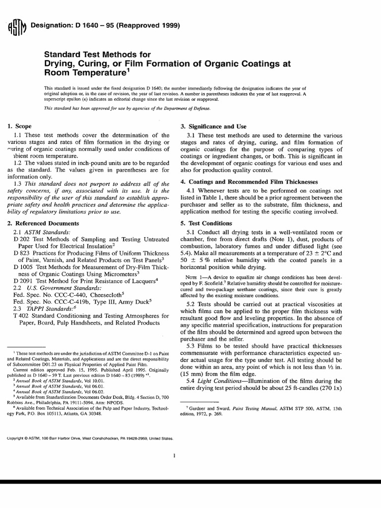 Astm D 1640 95 | PDF