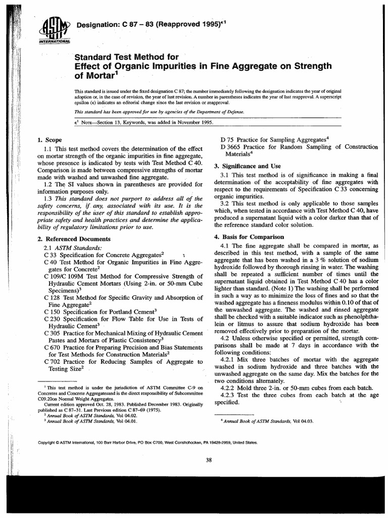 Astm C 87 83 | PDF