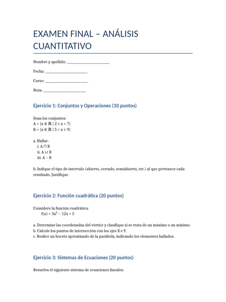 Examen Final Analisis Cuantitativo | PDF