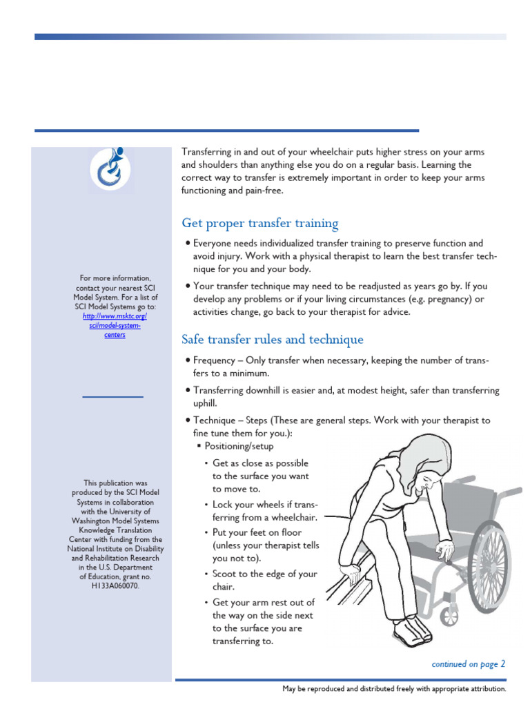 Safe Transfer Techniques for SCI Patients | PDF | Spinal Cord Injury ...