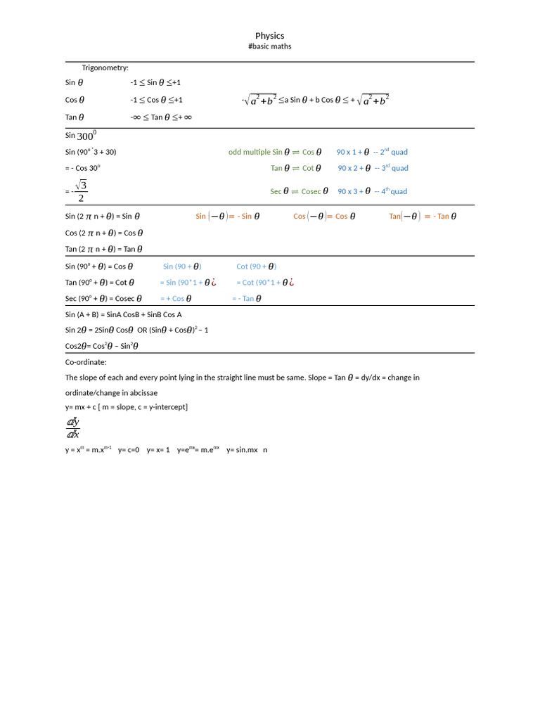 Physics (Basic Maths) | PDF